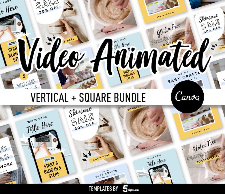 Video Vertical + Square Templates Bundle for Pinterest + Instagram ...